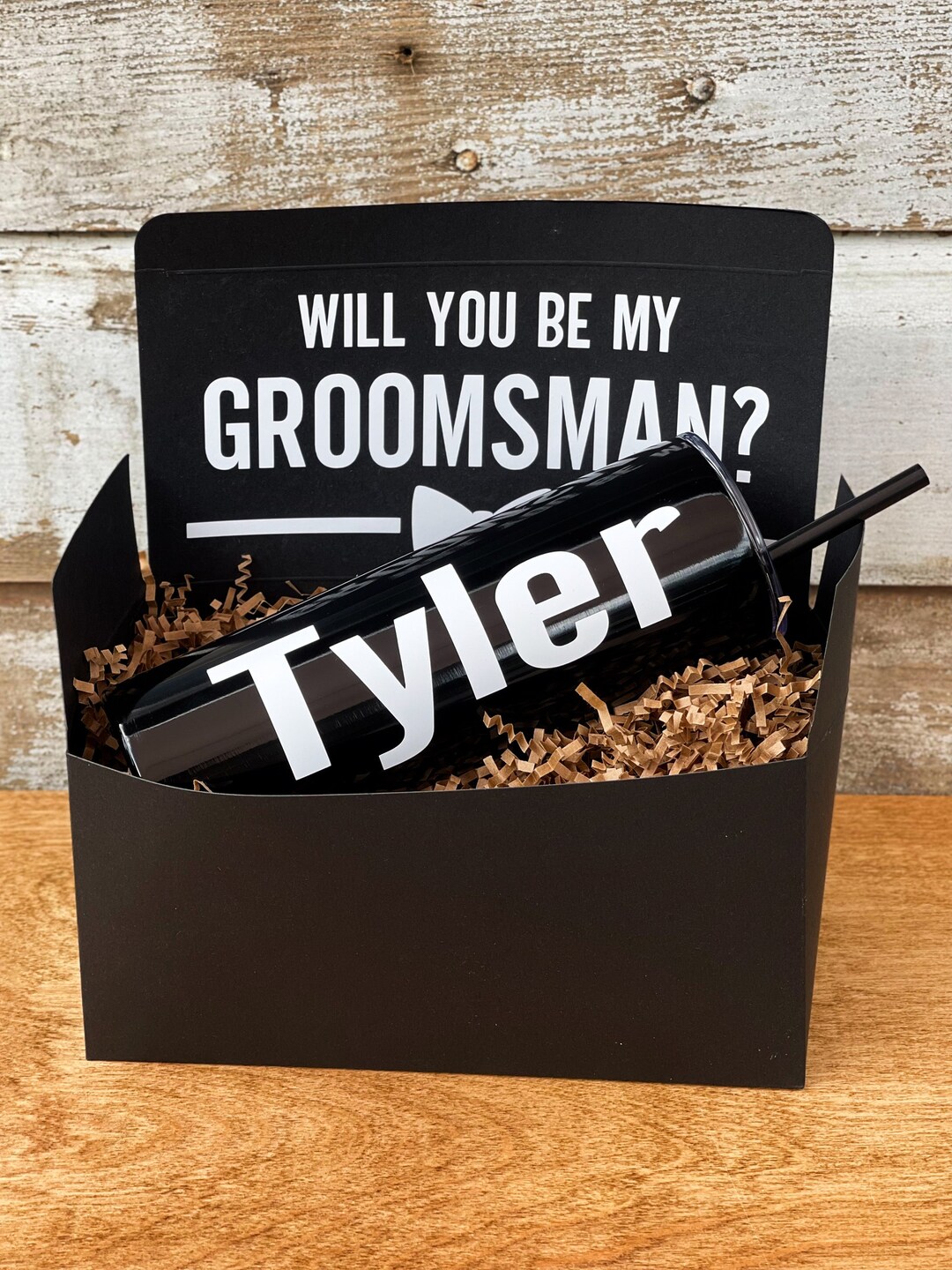 Groomsman Proposal Box, Ask Box, Tall Custom Tumbler, Wedding Party ...