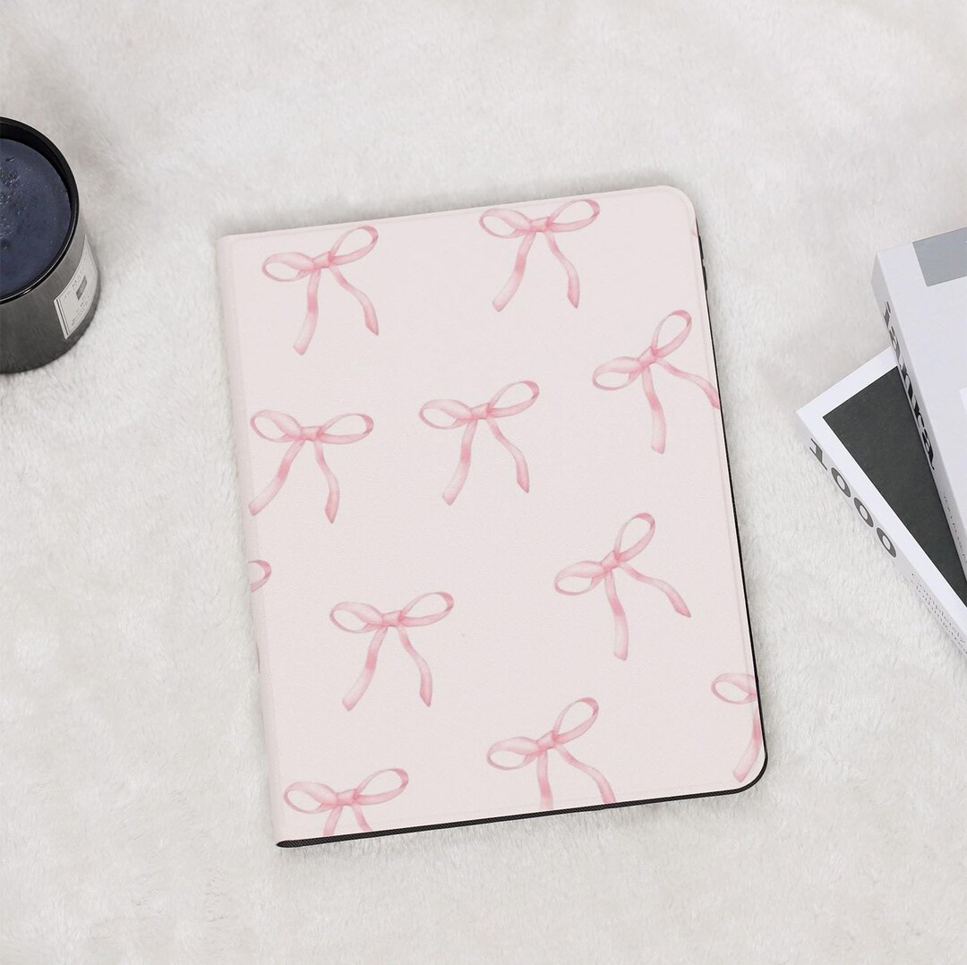 Cute Pink Bow Simple iPad Case With Pencil Holder Cover for iPad 11/10 ...