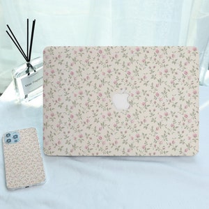 Pretty Light Pink Flora MacBook Case for New MacBook Air 15, M1 M2 Air ...
