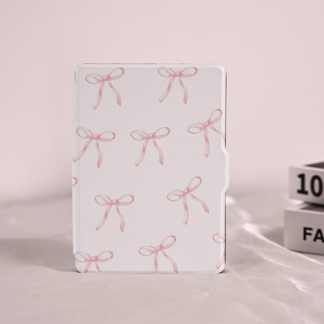 Cute Pink Bow Preppy Kindle Paperwhite Case With Hand Strap for Kindle ...