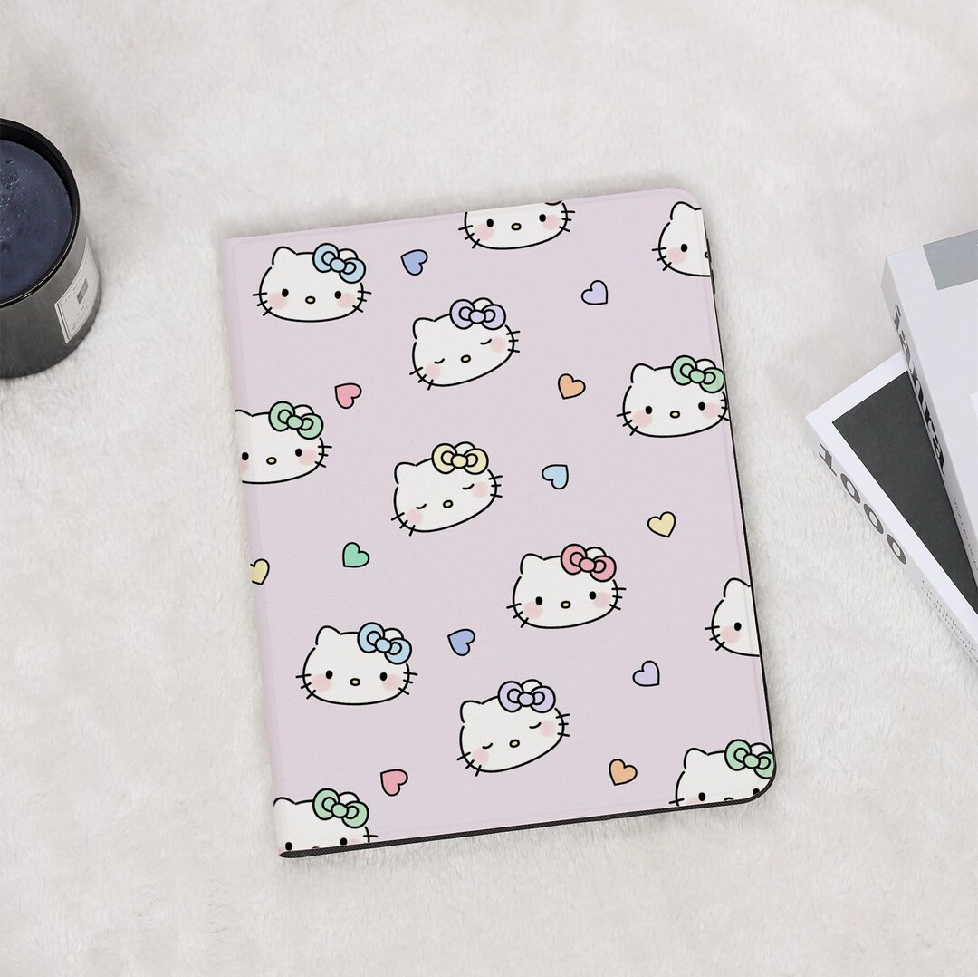 Cute Hello Kitty Preppy iPad Case With Pencil Holder for iPad 11/10/9/8 ...