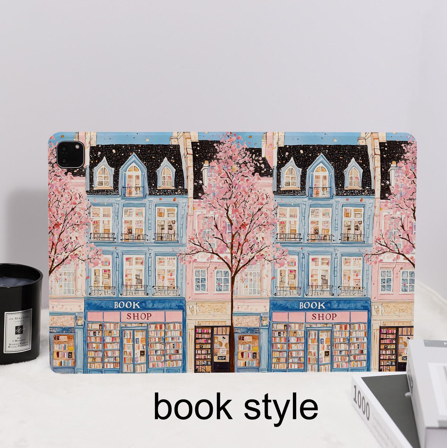 Book Shop Painting iPad Case With Pencil Holder Cover for iPad 11/10 ...