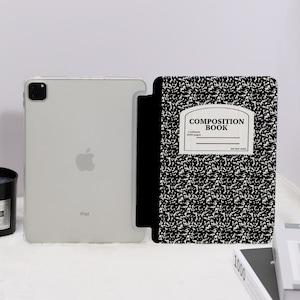 Black Composition Book iPad Case With Apple Pencil Holder for 2025 A16 ...