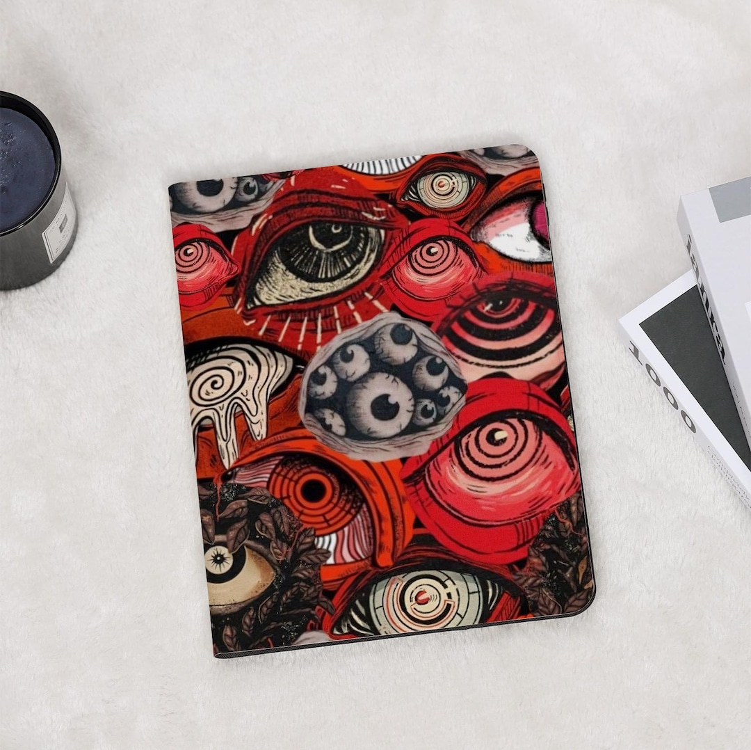 Psychedelic Eyes Horror iPad Case With Pencil Holder for iPad 11/10/9/8 ...