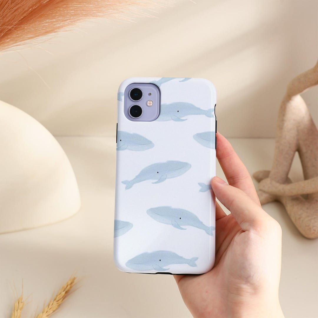 Cute Blue Whale Phone Case for iPhone 16 15 14 13 12 11 Pro Max, iPhone ...