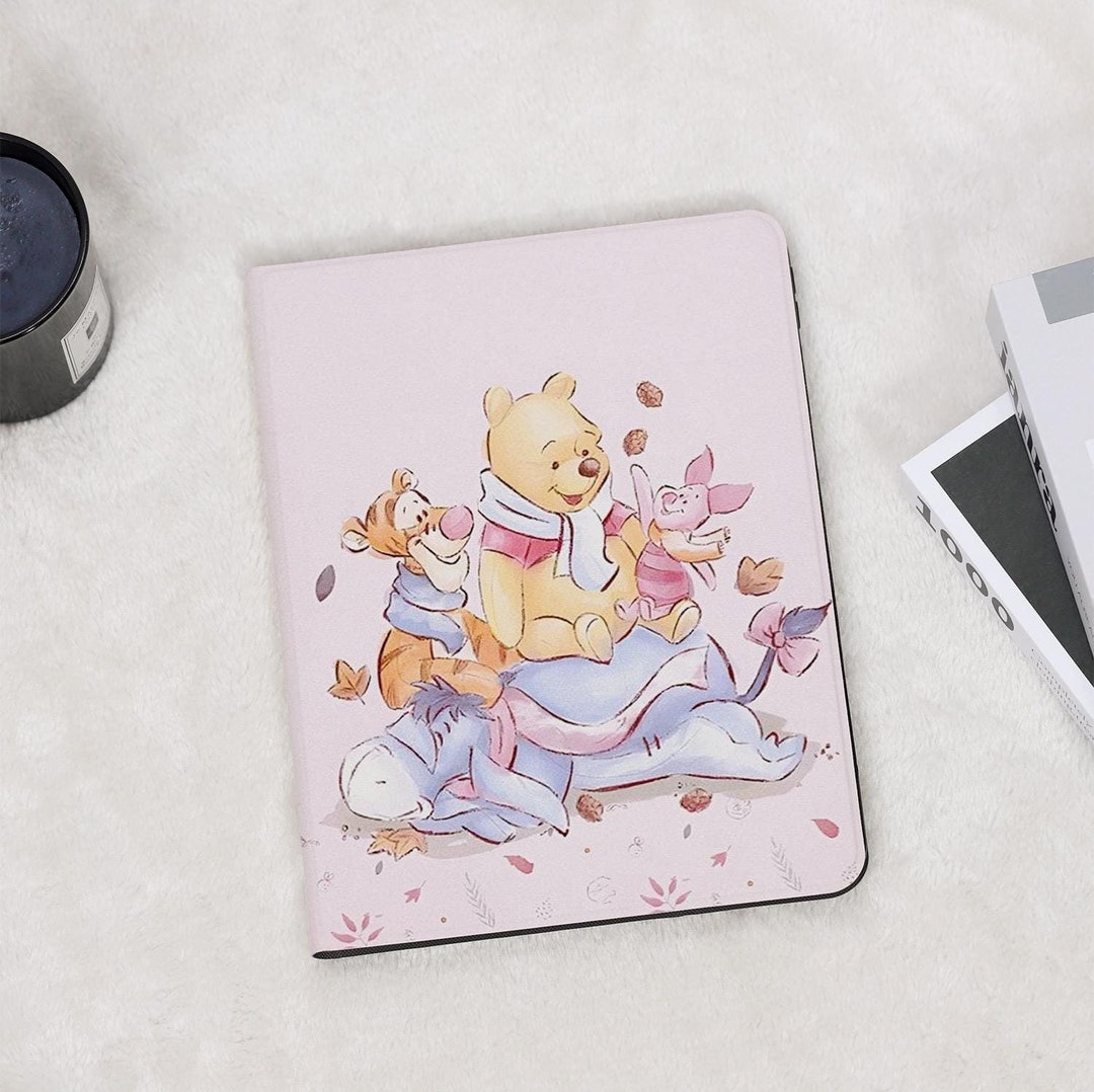 Cute Winnie Pooh Pale Pink iPad Case With Pencil Holder for iPad 11/10 ...