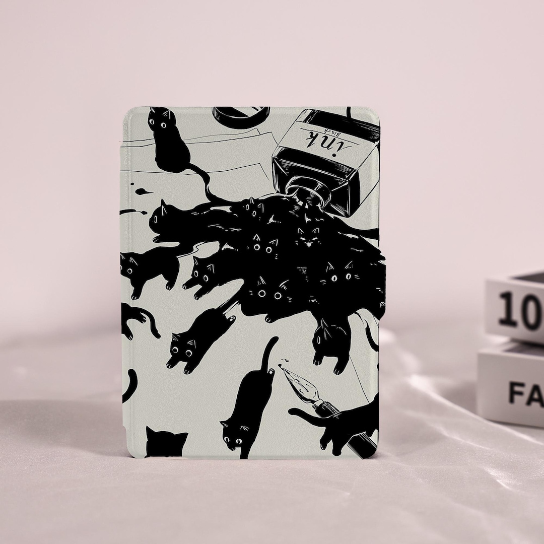 Cute Ink Cat Kindle Case for Kindle 6"/6.8"/7", Paperwhite 1/2/3 ...