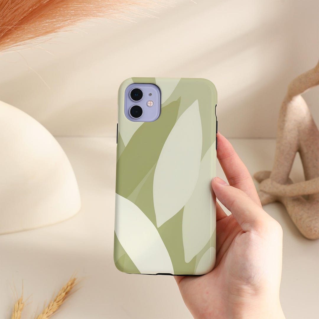 Leaf Silhouette Simple Green Phone Case for iPhone 16e 16 Plus, iPhone ...