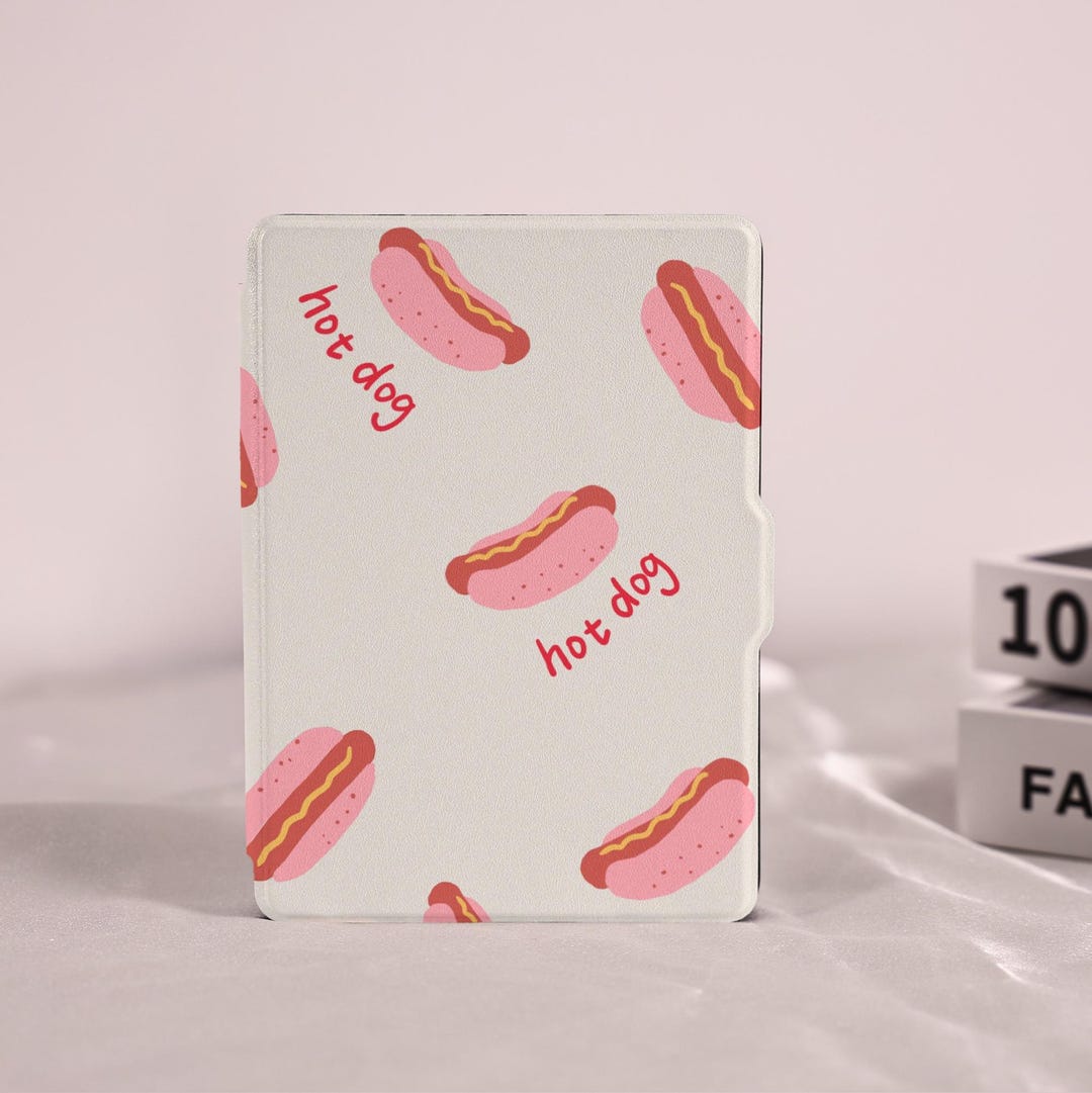 Pink Hot Dog Kindle Case With Hand Strap, Kindle Paperwhite 12/11/10th ...
