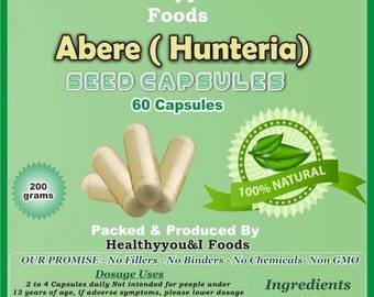 Organic African Pure Abere Seed Powder Capsules hunteria - Etsy UK