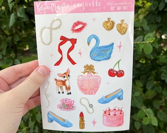 Coquette Kittens A6 Sticker Sheet - Etsy