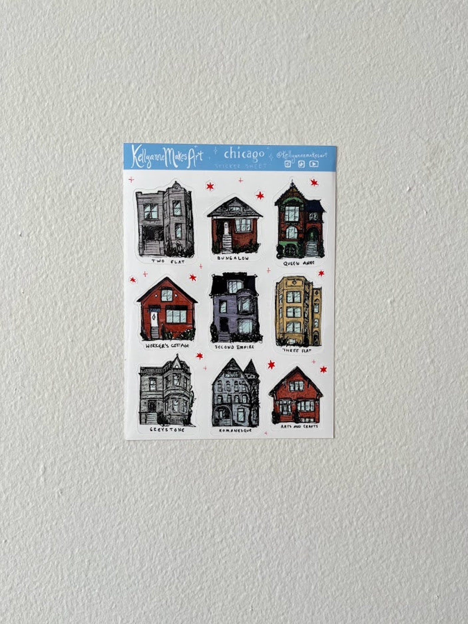 Chicago Architecture Sticker Sheet - Etsy