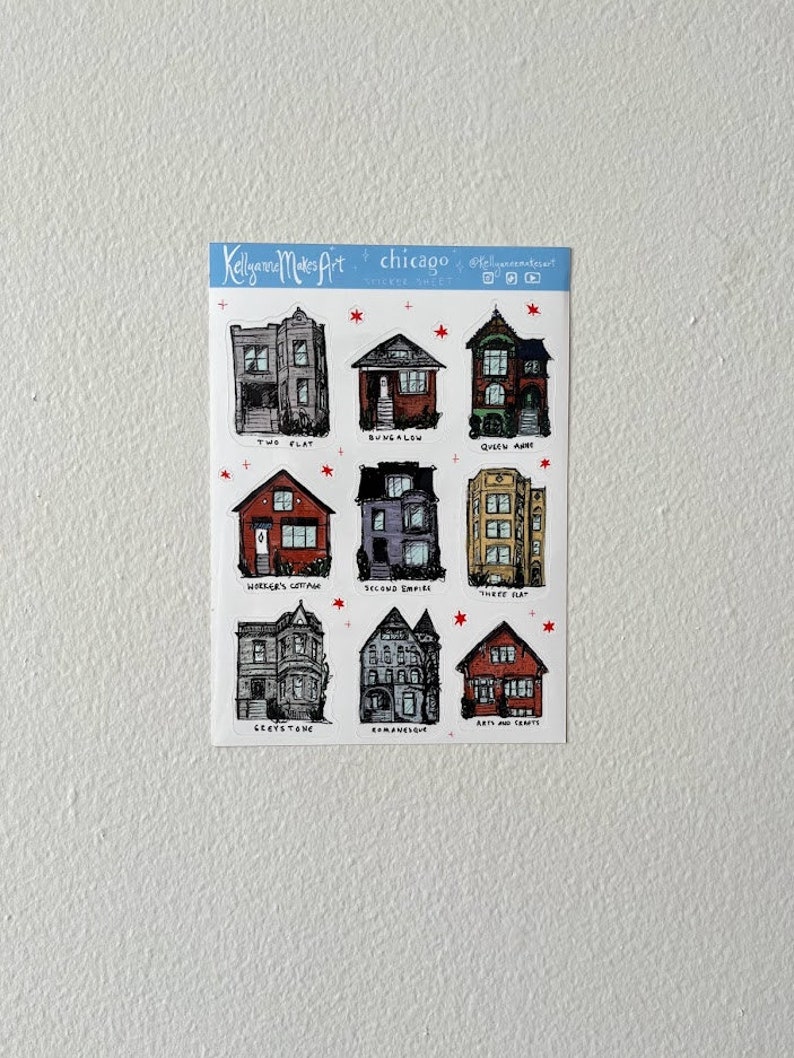 Chicago Architecture Sticker Sheet - Etsy