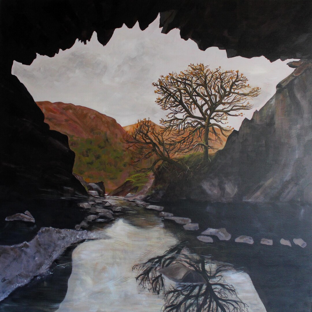 Rydal Cave - Framed Fine Art Matte Canvas Print - Lake District Art ...