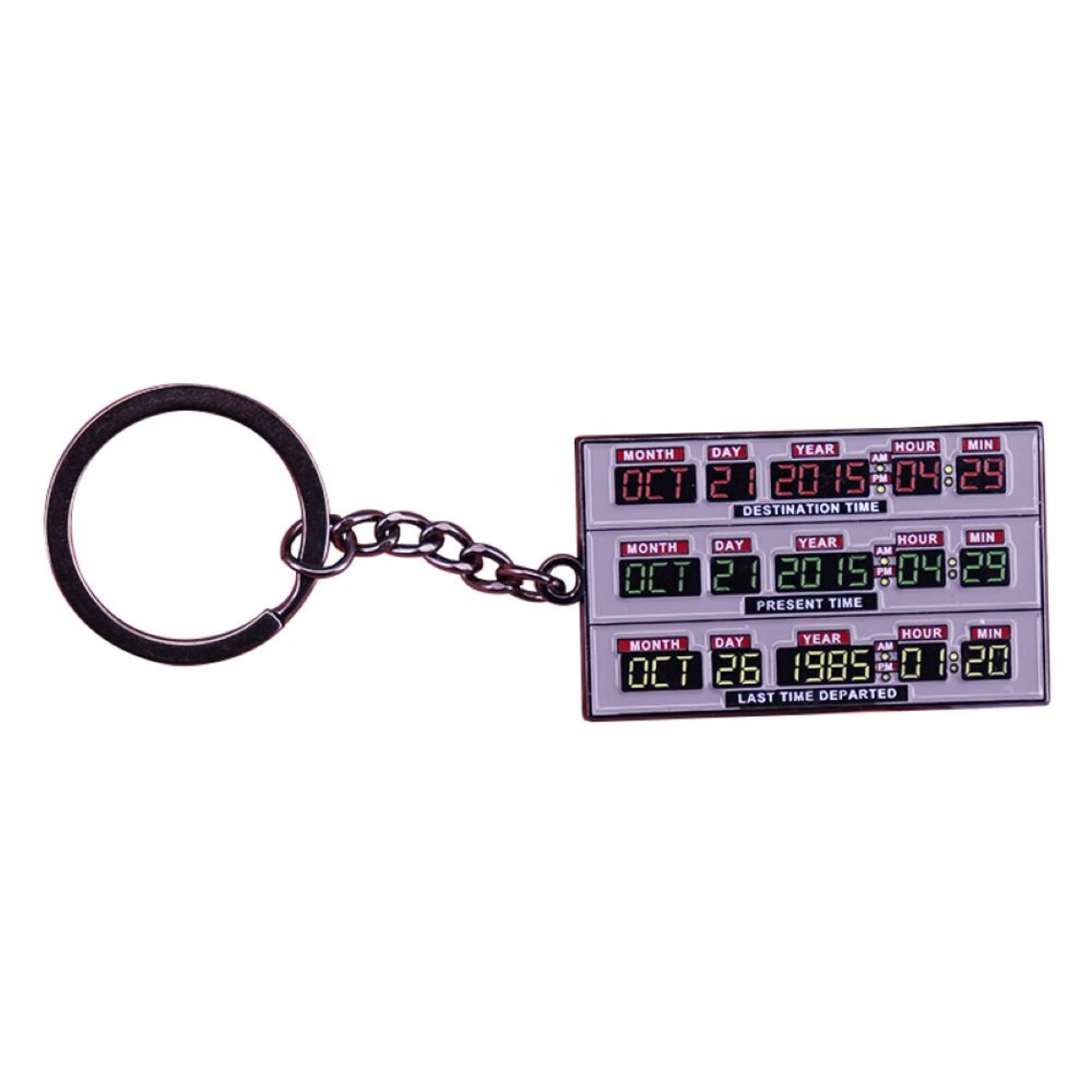 Back to the Future Delorean Metal Keyring, Time Circuits Machine Key ...