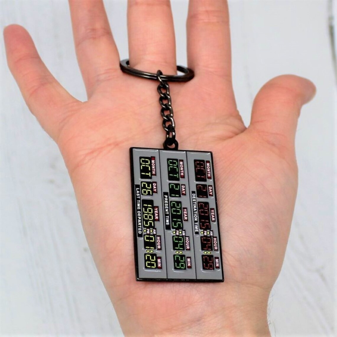 Back to the Future Delorean Metal Keyring, Time Circuits Machine Key ...