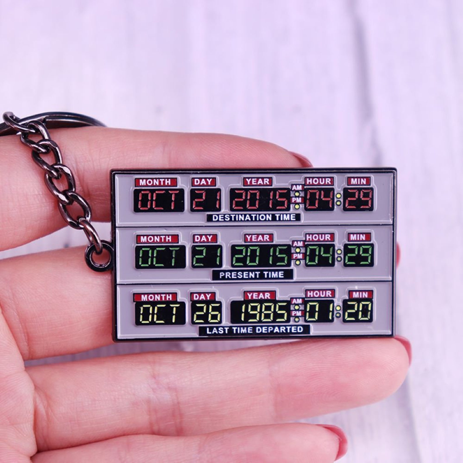 Back to the Future Delorean Metal Keyring, Time Circuits Machine Key ...