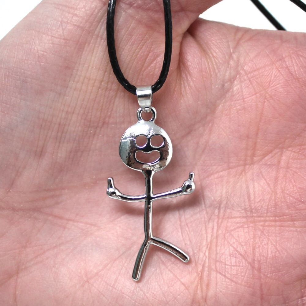 Funny Middle Finger Stickman Pendant Necklace: Xmas Stocking Filler ...