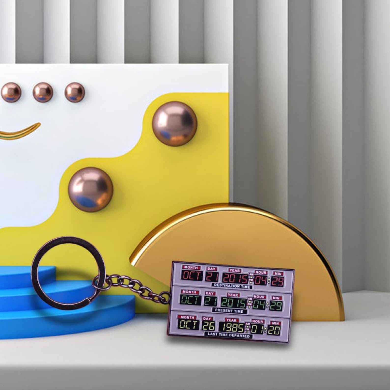 Back to the Future Delorean Metal Keyring, Time Circuits Machine Key ...