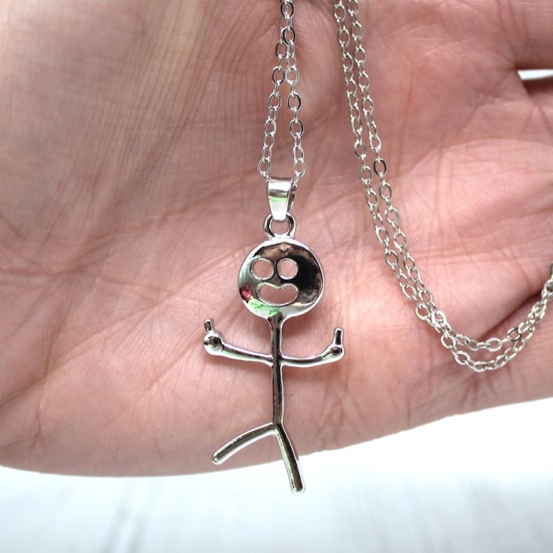 Funny Middle Finger Stickman Pendant Necklace: Xmas Stocking Filler ...