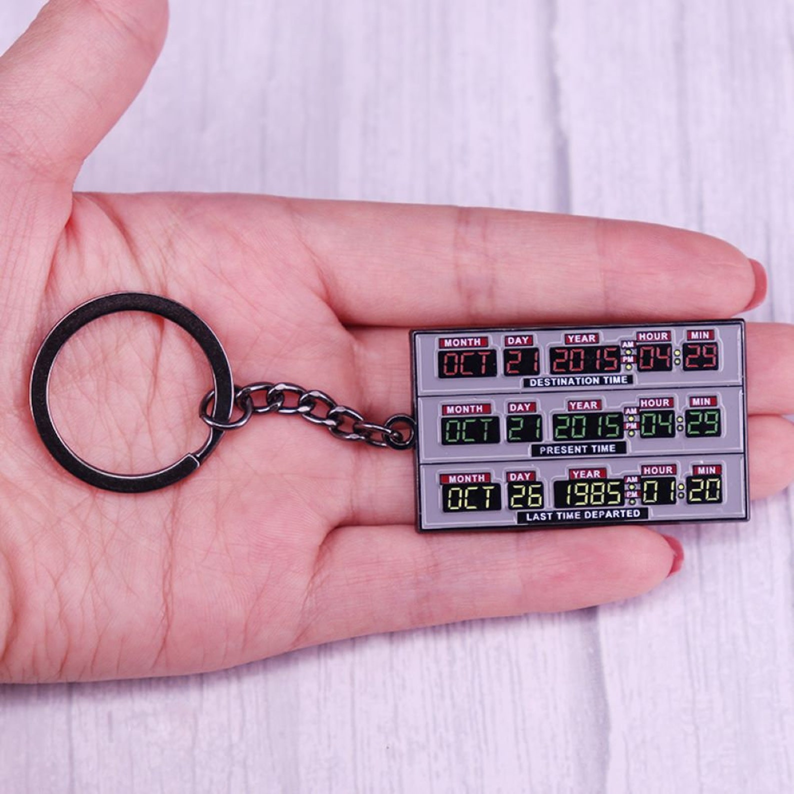 Back to the Future Delorean Metal Keyring, Time Circuits Machine Key ...