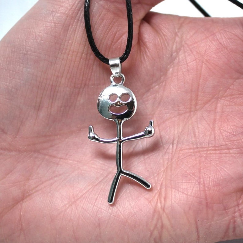 Funny Middle Finger Stickman Pendant Necklace: Xmas Stocking Filler ...