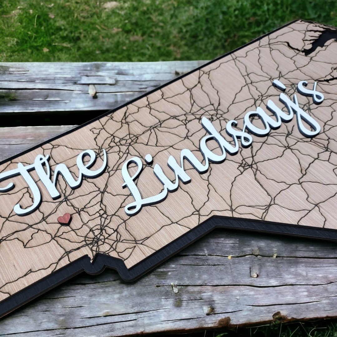 Any State - Family Name State Sign Wall Decor - Etsy