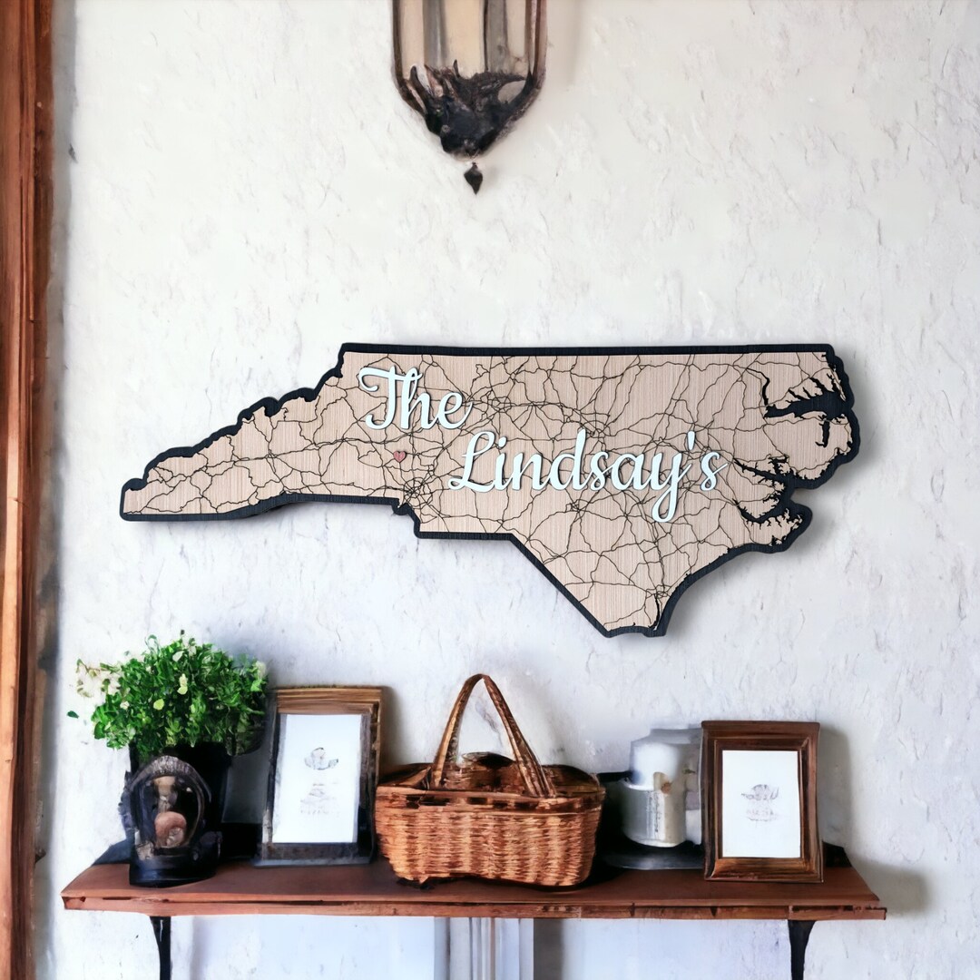 Any State Family Name State Sign Wall Decor - Etsy