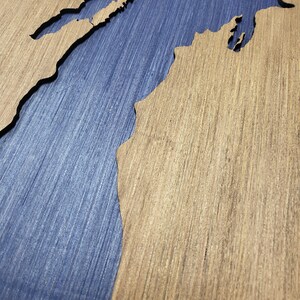 Any Lake Custom Wood Lake Map Wall Art Dark Vintage & - Etsy