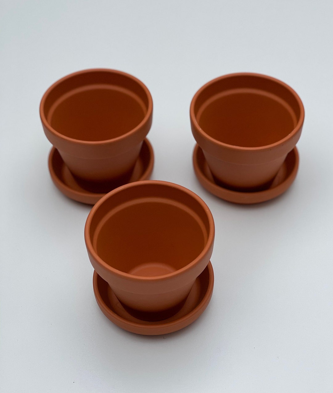 9cm Terracotta Plant Pot With Saucer - Traditional Style With Drainage ...