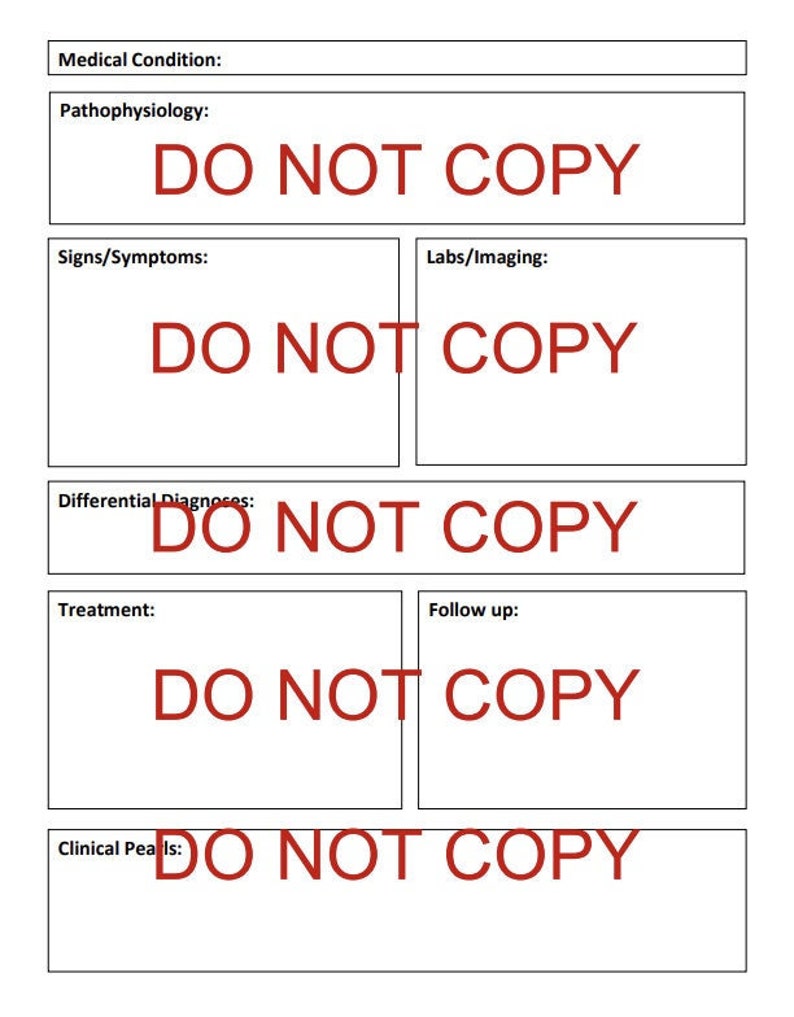 Medical Condition Template - Etsy
