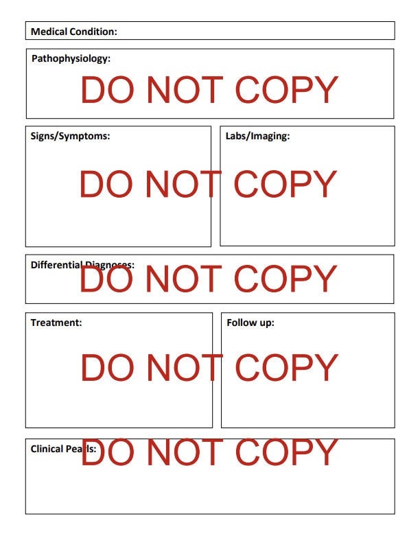 Medical Condition Template - Etsy