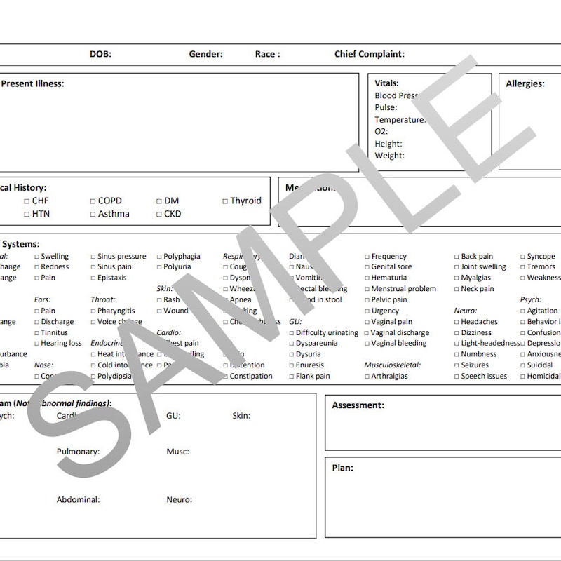 Physician Rounding Template - Etsy