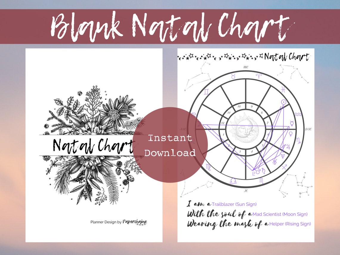 Blank Natal Chart Pages Blank Birth Chart Astrology - Etsy