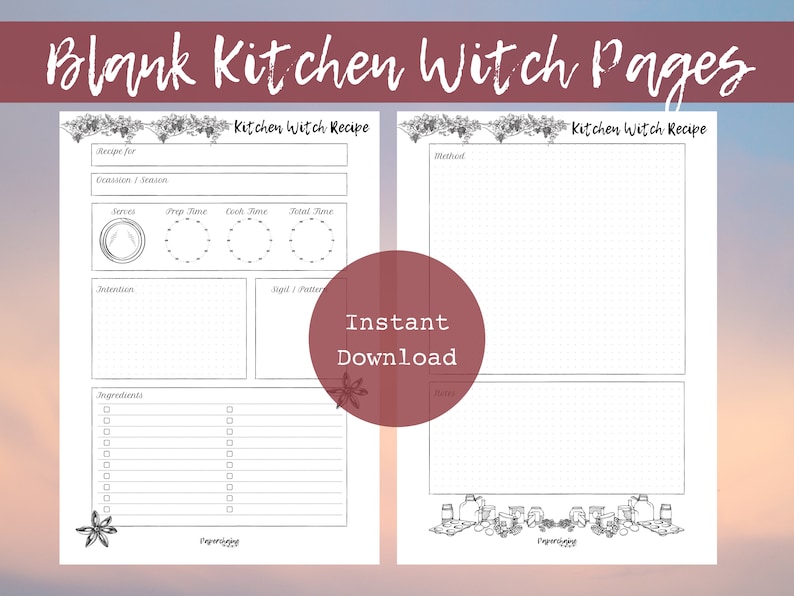 Blank Kitchen Witch Journal | House Witch | Kitchen Magic | Kitchen ...
