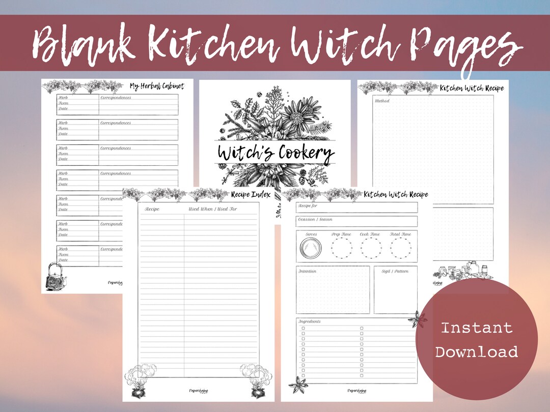 Blank Kitchen Witch Journal | House Witch | Kitchen Magic | Kitchen ...