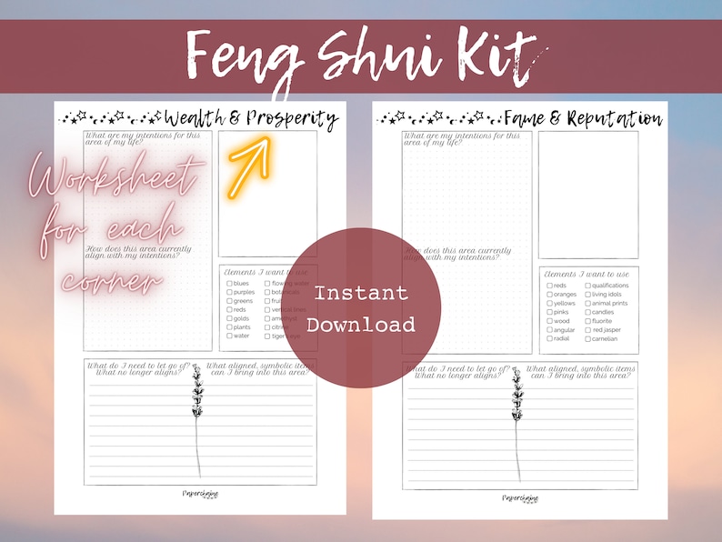 Blank Feng Shui Kit Bagua & Compass Layouts Energetics Harmonious Home ...