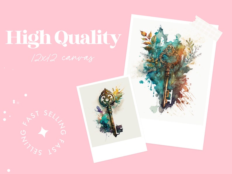 Watercolor Key Clipart Vintage Clipart Retro Clip Art Boho - Etsy