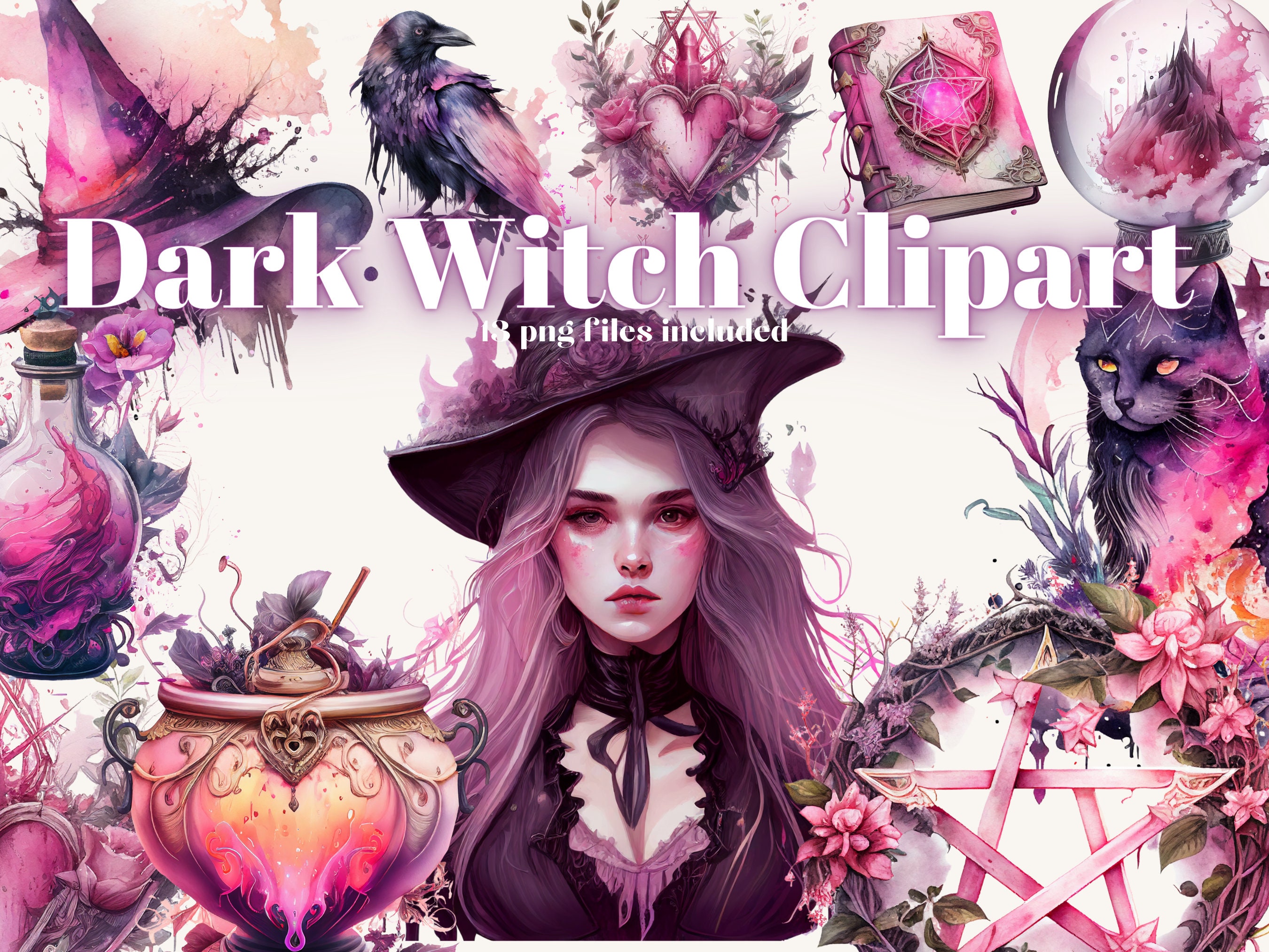 Dark Witch Clipart Witch Clip Art Png Magic Clip Art - Etsy