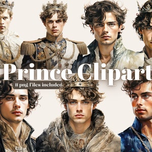 Prince Portrait Watercolor Clipart, Transparent PNG, Pretty Boy Clipart ...