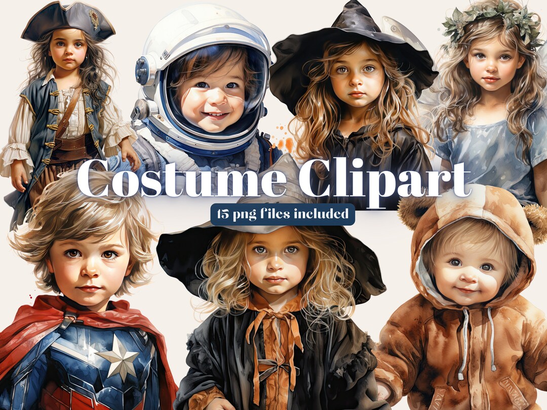 Halloween Kid Watercolor Clipart, Halloween Costume Clipart PNG, Scary ...