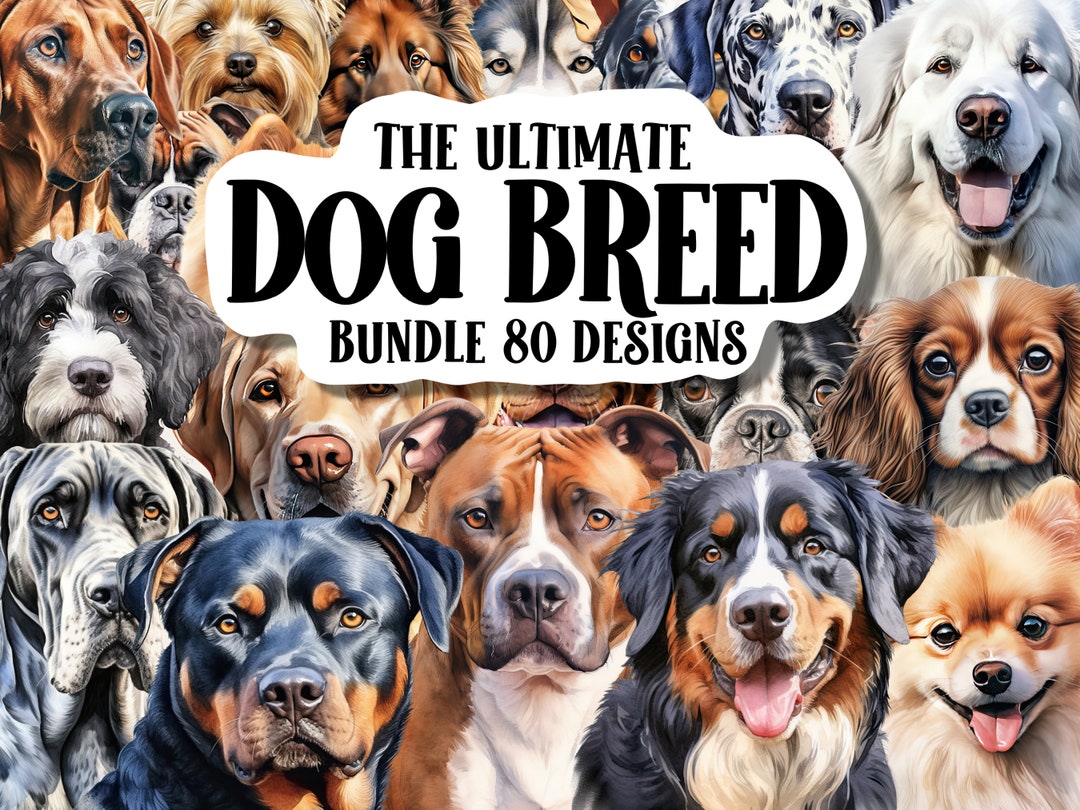 80 Dogs Clipart, PNG, Watercolor Puppy Clipart Bundle, Pet, Puppies ...