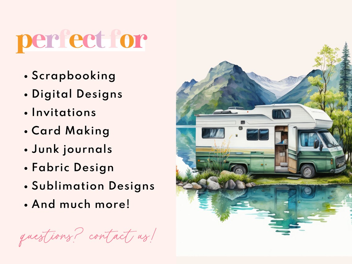 Motorhome Clipart Camping Clipart Camper Clipart Forest - Etsy Australia