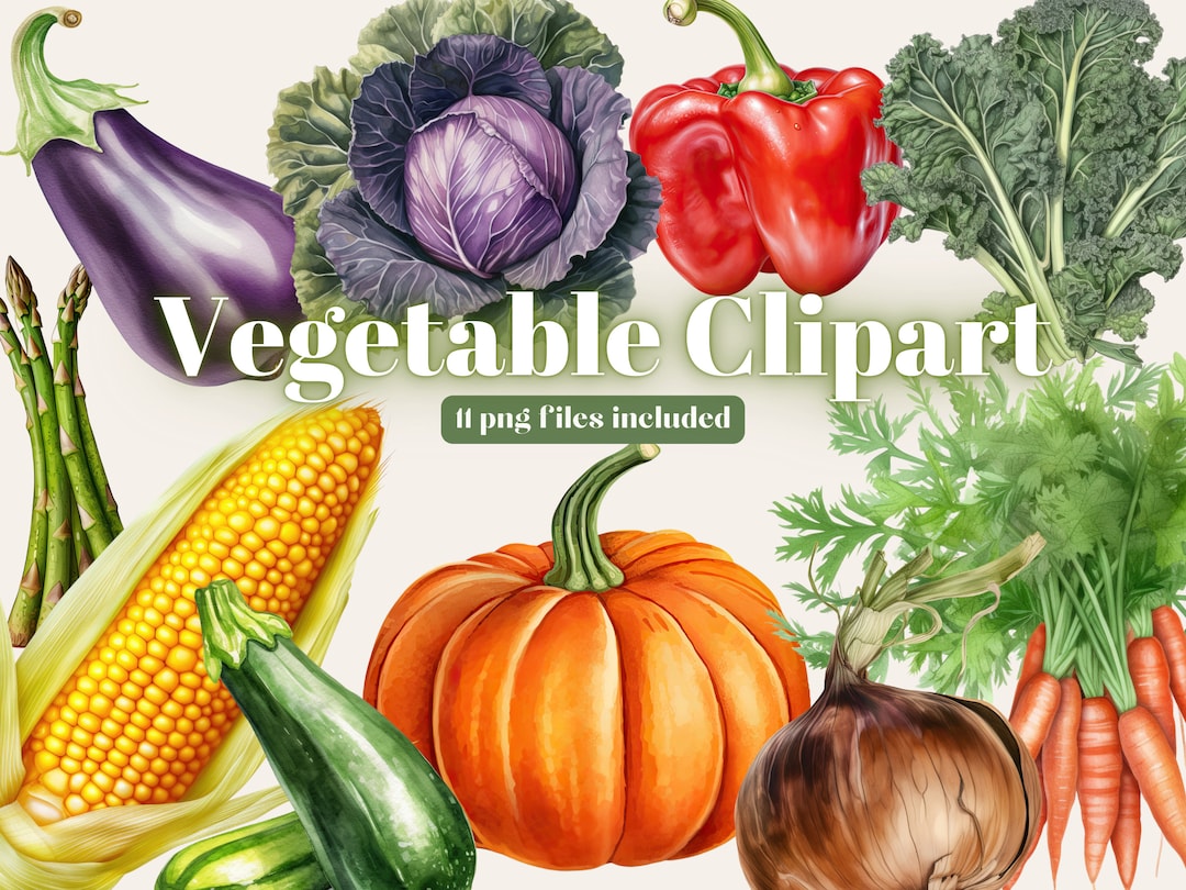 Watercolor Vegetables Clipart - Healthy Food Download - Instant ...