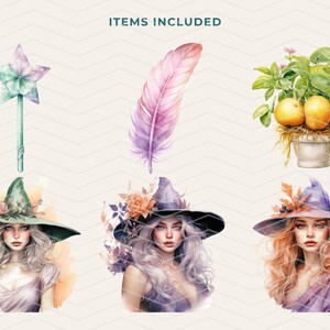 37 PNG Watercolor Pastel Witch Clipart, Pastel Witchcraft Clip Art ...