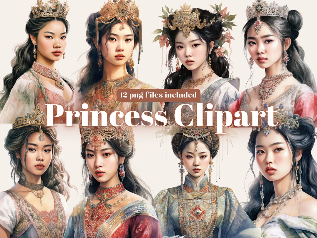 Princess Portrait Watercolor Clipart, Transparent PNG, Pretty Girls ...