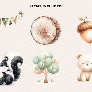 Woodland Animals, Watercolor Forest Animals PNG, Forest Baby Animals ...