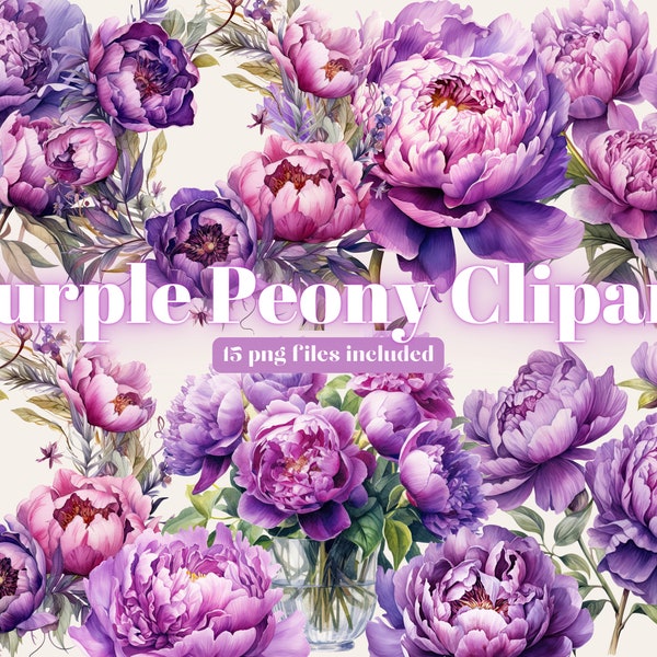 Purple Peonies - Etsy