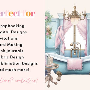 Cozy Pastel Bathroom Watercolor Clipart, Bathroom Interior, Favourite ...