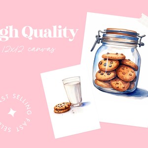 Chocolate Chip Cookies Clipart, Watercolor Cookies PNG, Baking Clipart ...